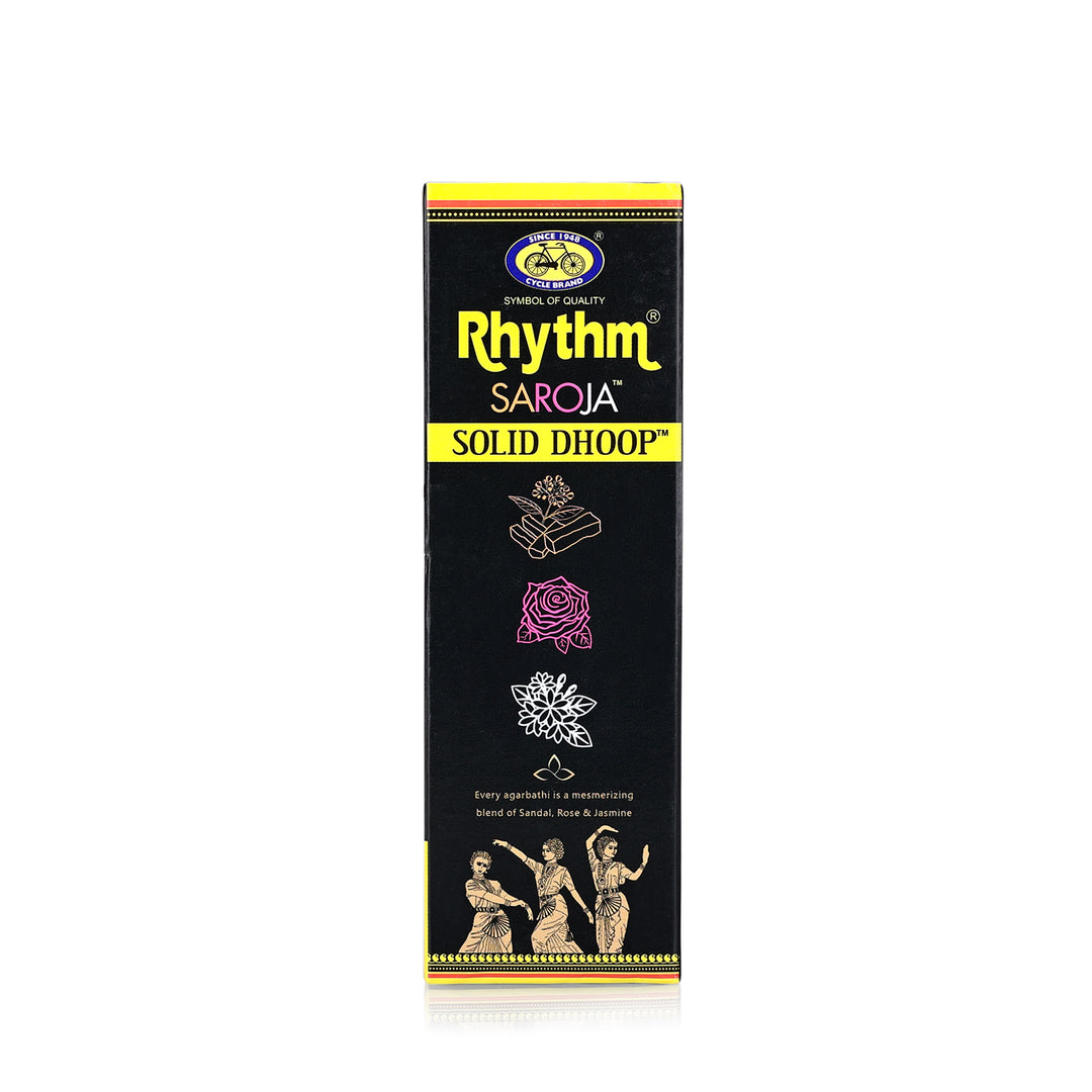 Rhythm Saroja Solid Dhoop - Bambooless Incense Sticks (Sandalwood, Ros ...