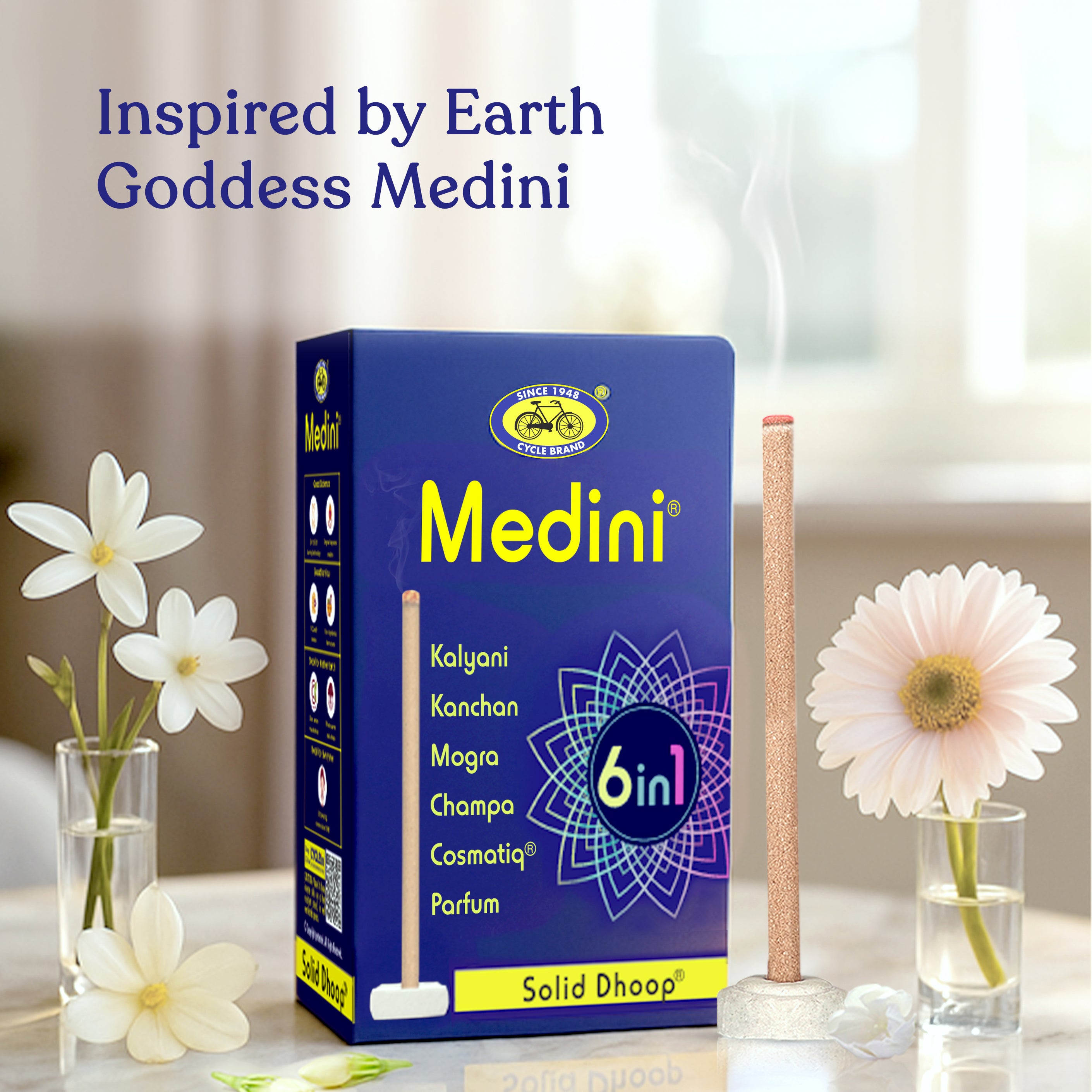 Medini 6 in 1 Premium Bambooless Solid Dhoop – Cycle.in