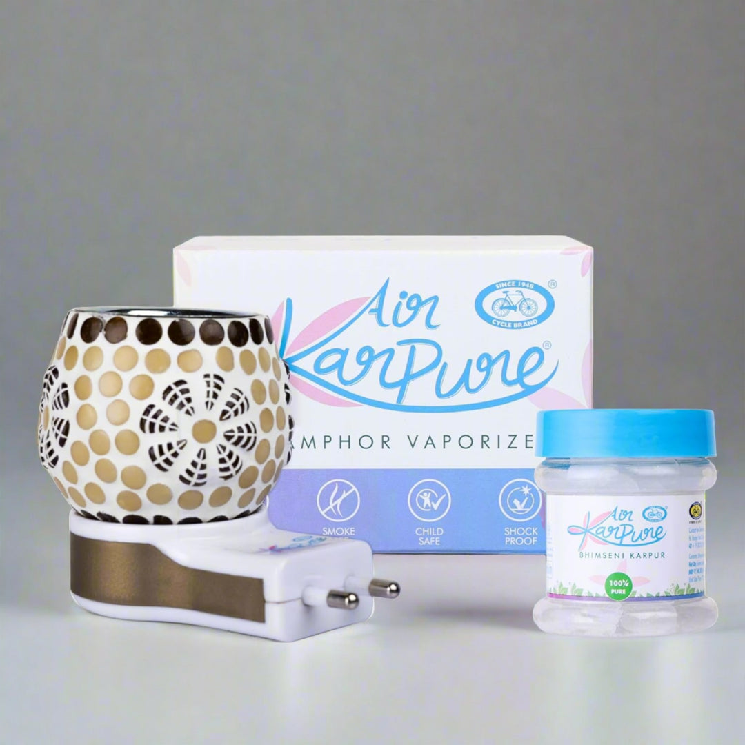 Camphor Vaporizer with Tablets & Bhimseni Camphor 50gm – Cycle.in