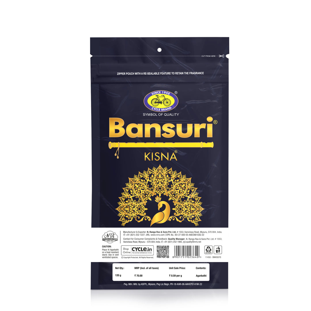 Bansuri Kisna Agarbatti (120 g) Pack – Cycle.in