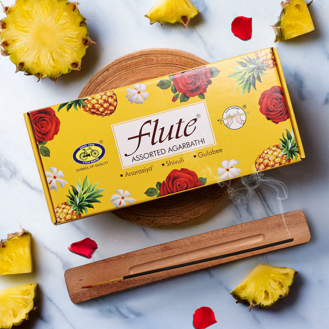 Buy FLUTE Assorted Agarbatti - Anarasiya, Shivuli, Gulabee – Cycle.in