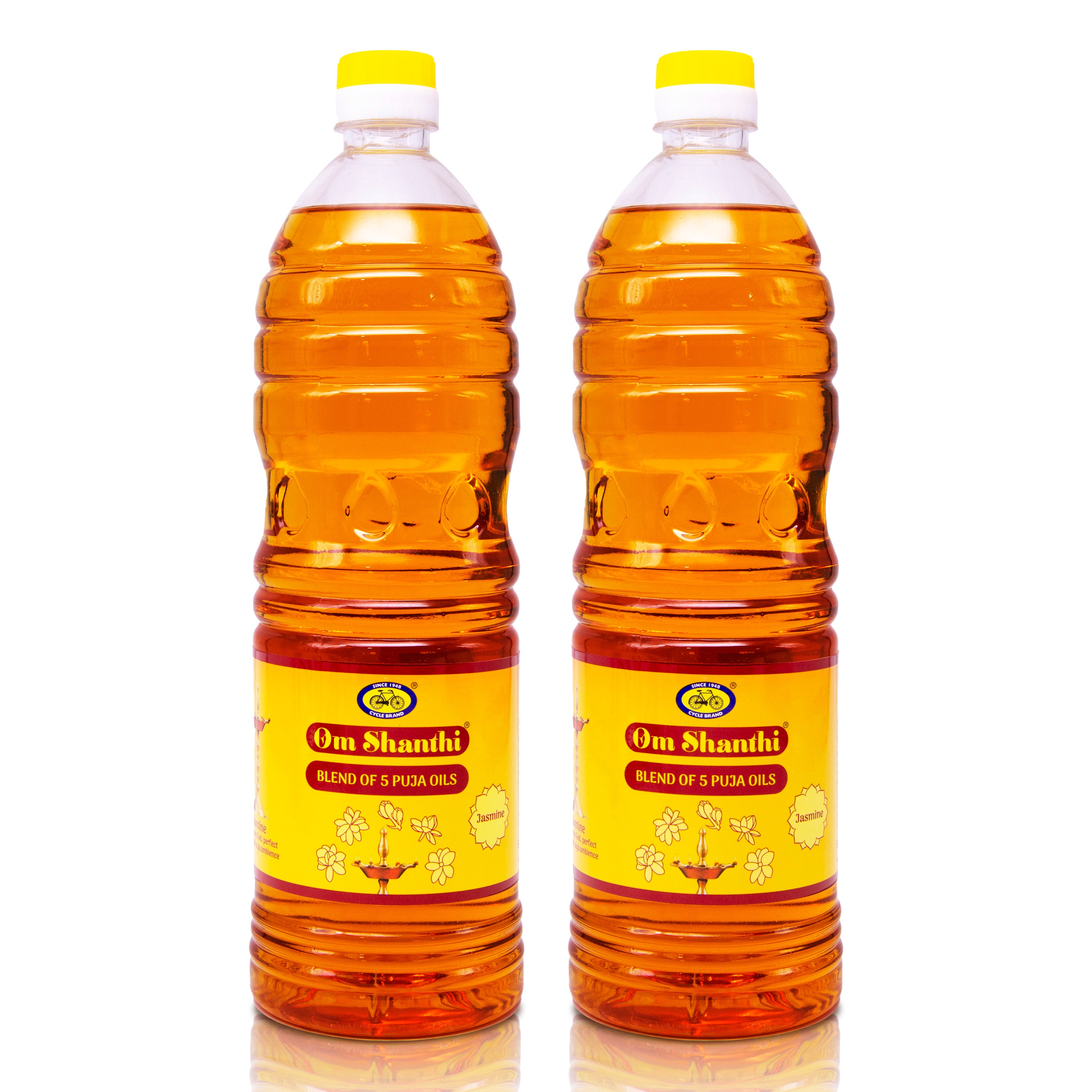 Om Shanthi Jasmine Pure Puja Oil - Pack of 2 – Cycle.in