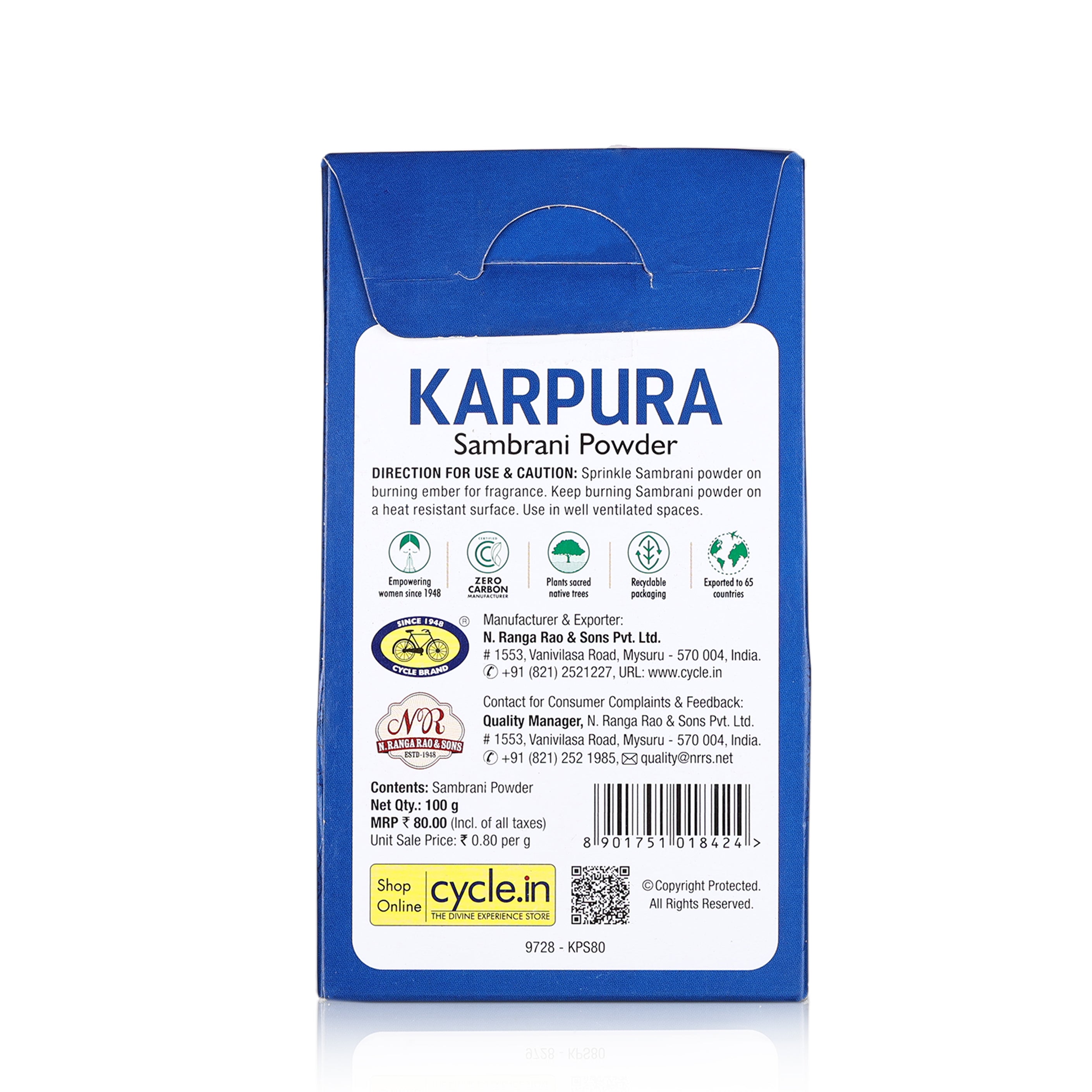 Karpura Sambrani Powder – Cycle.in