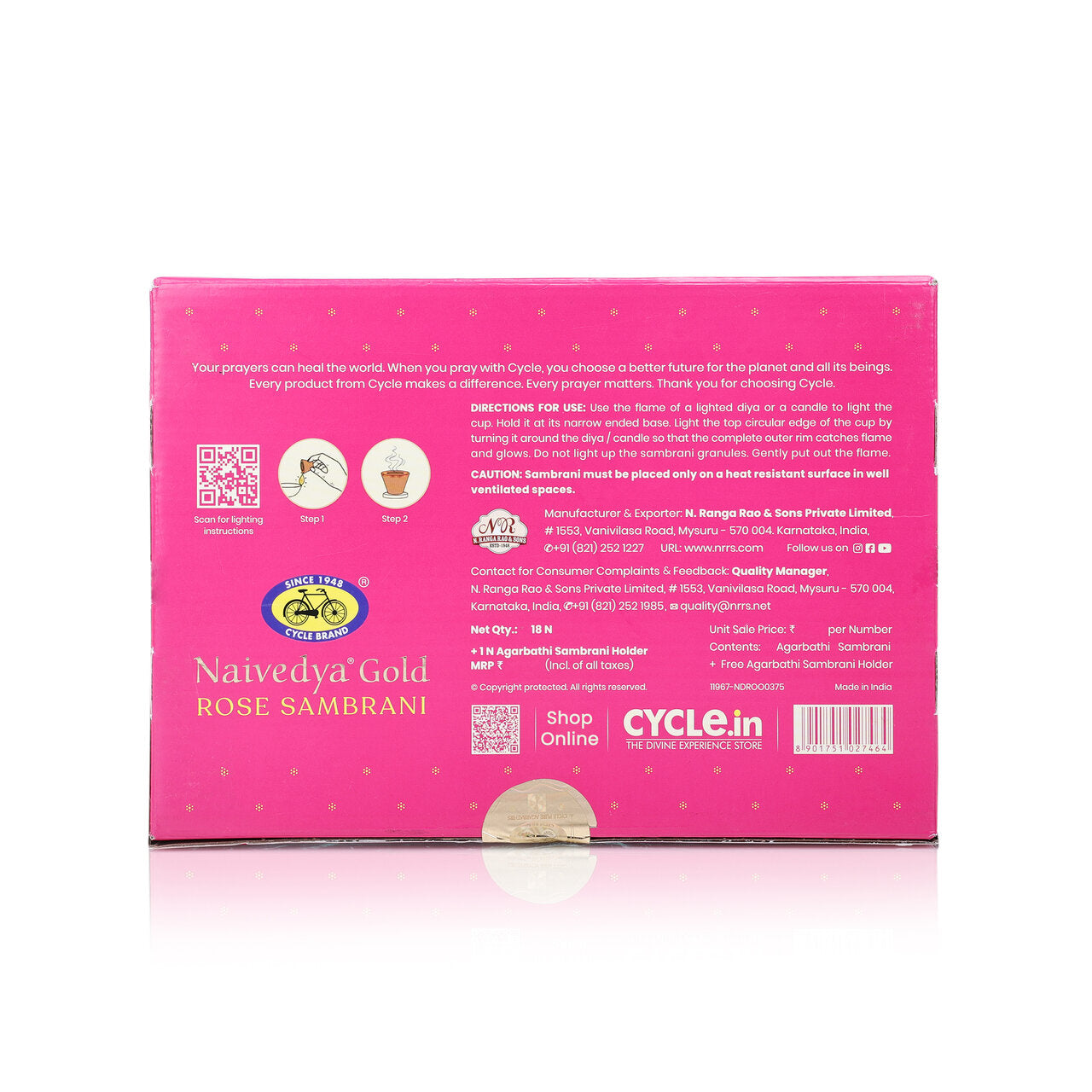 Naivedya Gold Rose Cup Sambrani – Cycle.in