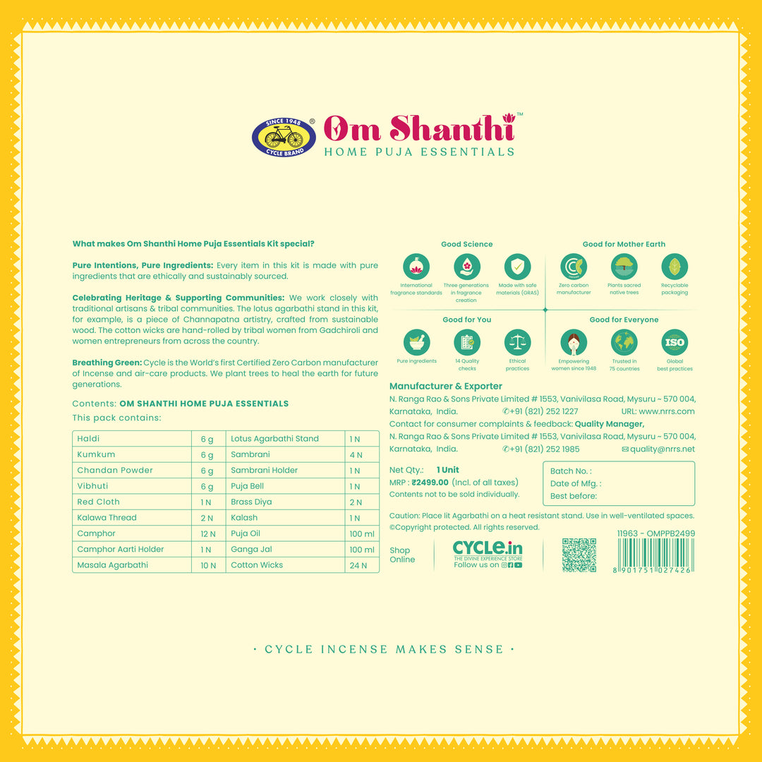 Om Shanthi Home Puja Essentials Box – Cycle.in