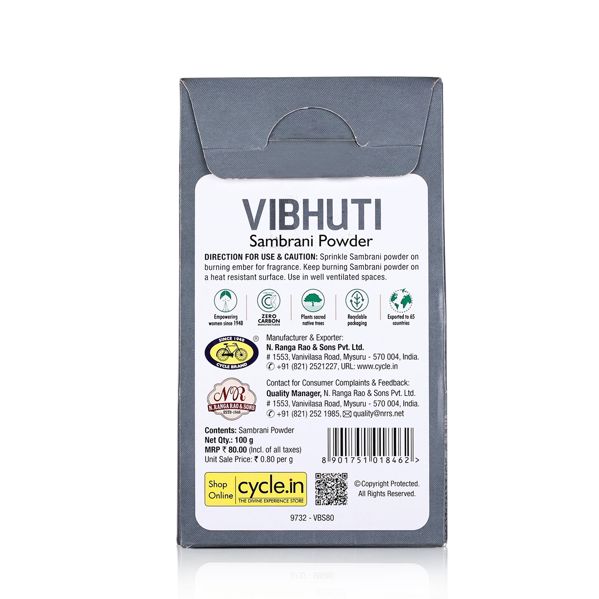 Buy Vibhuti Sambrani Powder Online – Cycle.in